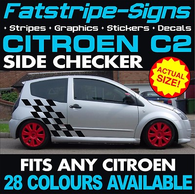to fit CITROEN C2 GRAPHICS CHECKER CAR VINYL DECALS STICKERS STRIPES ...