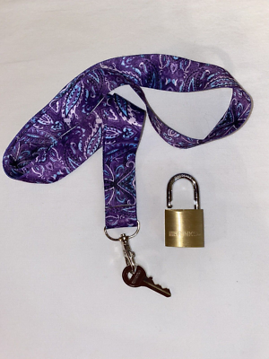Purple Lanyard With Solid Brass Brinks Lock & Key | eBay
