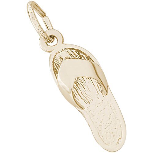 10kt Yellow Gold Rembrandt Charms Sterling Silver Sandal Charm Pendant ...