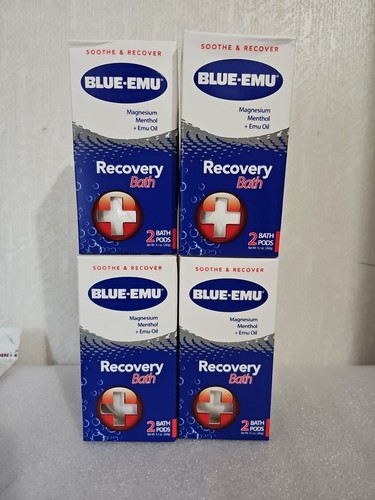Blue Emu Recovery Bath Pods Sore Muscles Joints Magnesium Menthol Emu ...