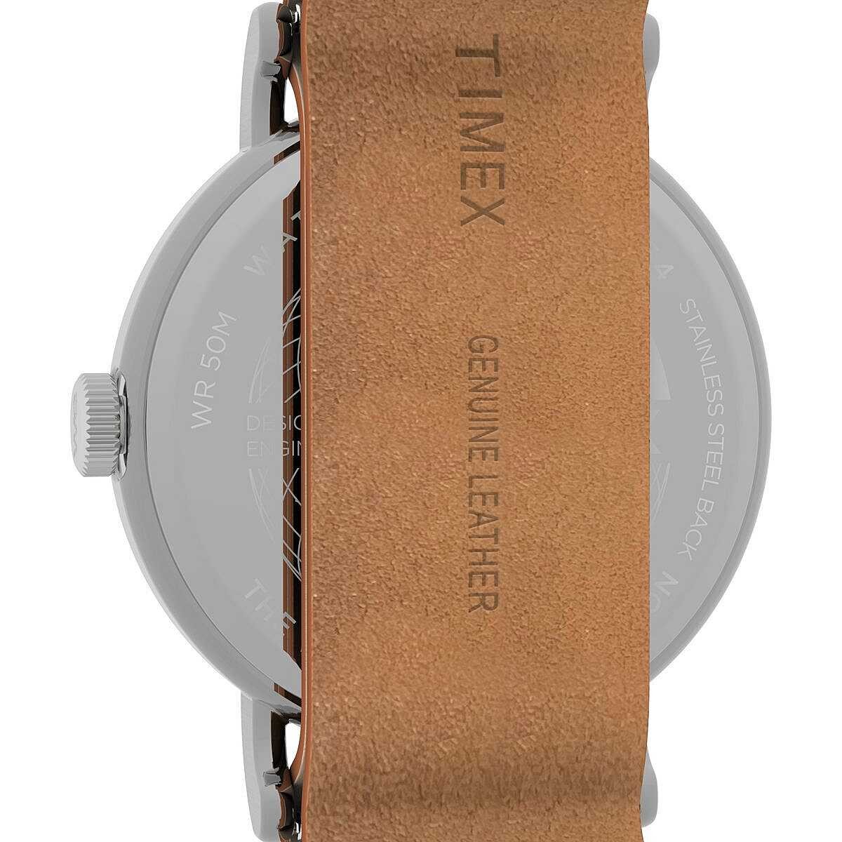Wristwatch TIMEX WEEKENDER TW2W86800 Leather Brown Blue INDIGLO Vintage ...