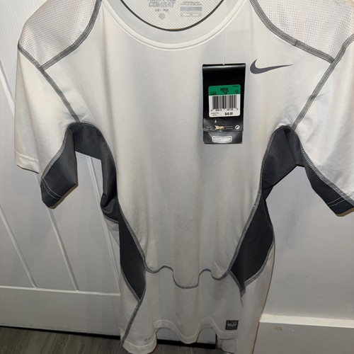 Nike Pro Combat Dri Fit Short Sleeve Compression Shirt White XL XL BNWT ...