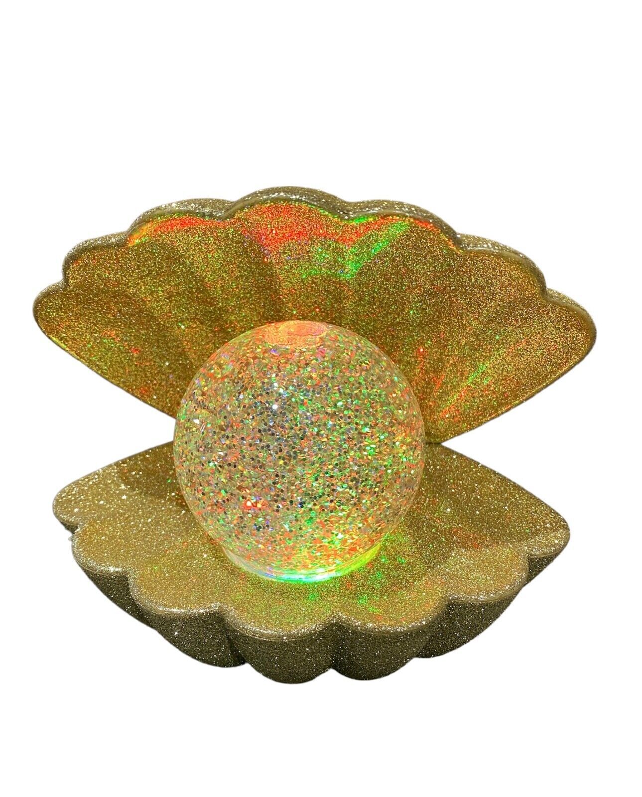 Colour Change Shell Clam Glitter Pearl Mermaid Lamp Light Relaxing 12 ...