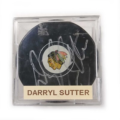 NHL Darryl Sutter Chicago Blackhawks HoF Signed Hockey Puck with CoA ...