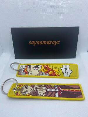 Demon Slayer Anime Flame Hashira Kyojuro Rengoku Key Jet Tag Keychain ...