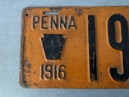 1916 PA Penna Pennsylvania Antique License Plate 197388 | eBay
