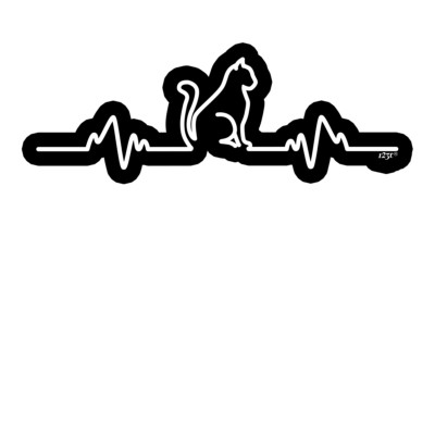 2 x Car Stickers cat pulse Decal Bumper Bike Truck Laptop Window Decal ...