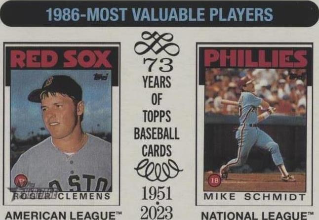 2024 Topps Heritage - MVP Roger Clemens, Mike Schmidt #197 White Border ...