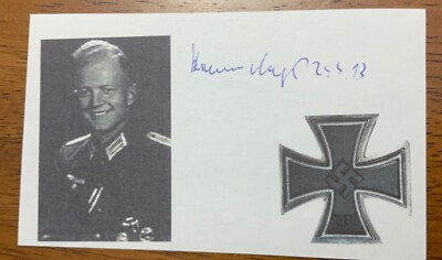 WWII German Hermann Mangels Knights Cross Signed Card | eBay