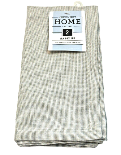 J. C. Penney Home Napkin Pair (2) Light Gray 19" x 19" 100% Cotton ...