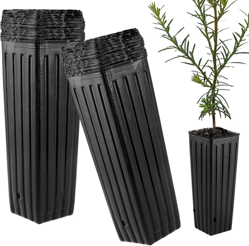 Tall Deep Tree Pot, 50Pcs Plastic Plant Seedling Treepots Tall Flower ...