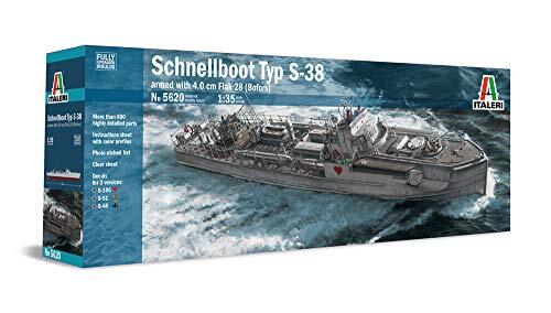 Italeri 5620 German WWII Schnellboot S-38 Torpedo Boat (S-Boot) Armed w ...