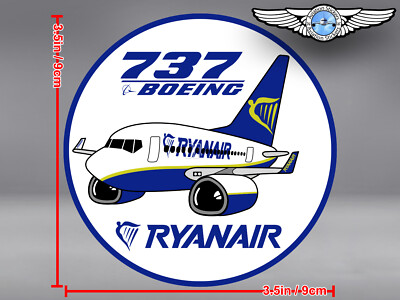 RYANAIR RYAN AIR PUDGY BOEING B 737 B737 ROUND DECAL / STICKER | eBay