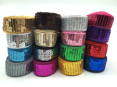SEQUIN TRIM LACE RIBBON FOR CARFT, COSTUME, DRESSMAKING ETC 25MM WIDE ...