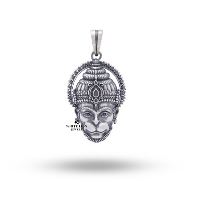 Evil Protector God Hanuman Hinduism Divine Son Of Wind 925 Silver ...