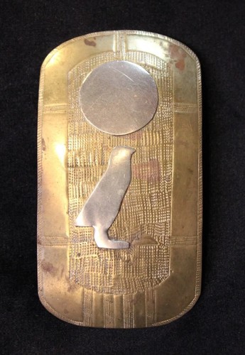 Vintage Brass & Sterling Silver Brooch Pin Egyptian Hieroglyphic Sun ...