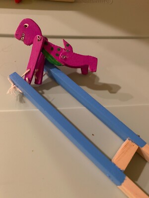 Wood Trapeze Puppet - Purple Dinosaur | eBay