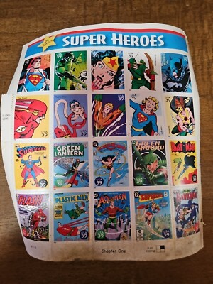 2005 DC Comics Super Heroes Collectible USPS 39 Cent Stamp Sheet Of 20 ...