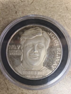 John Elway Denver Broncos 1998 NFL Pro Bowl 1 Oz .999 Silver Coin -RARE ...