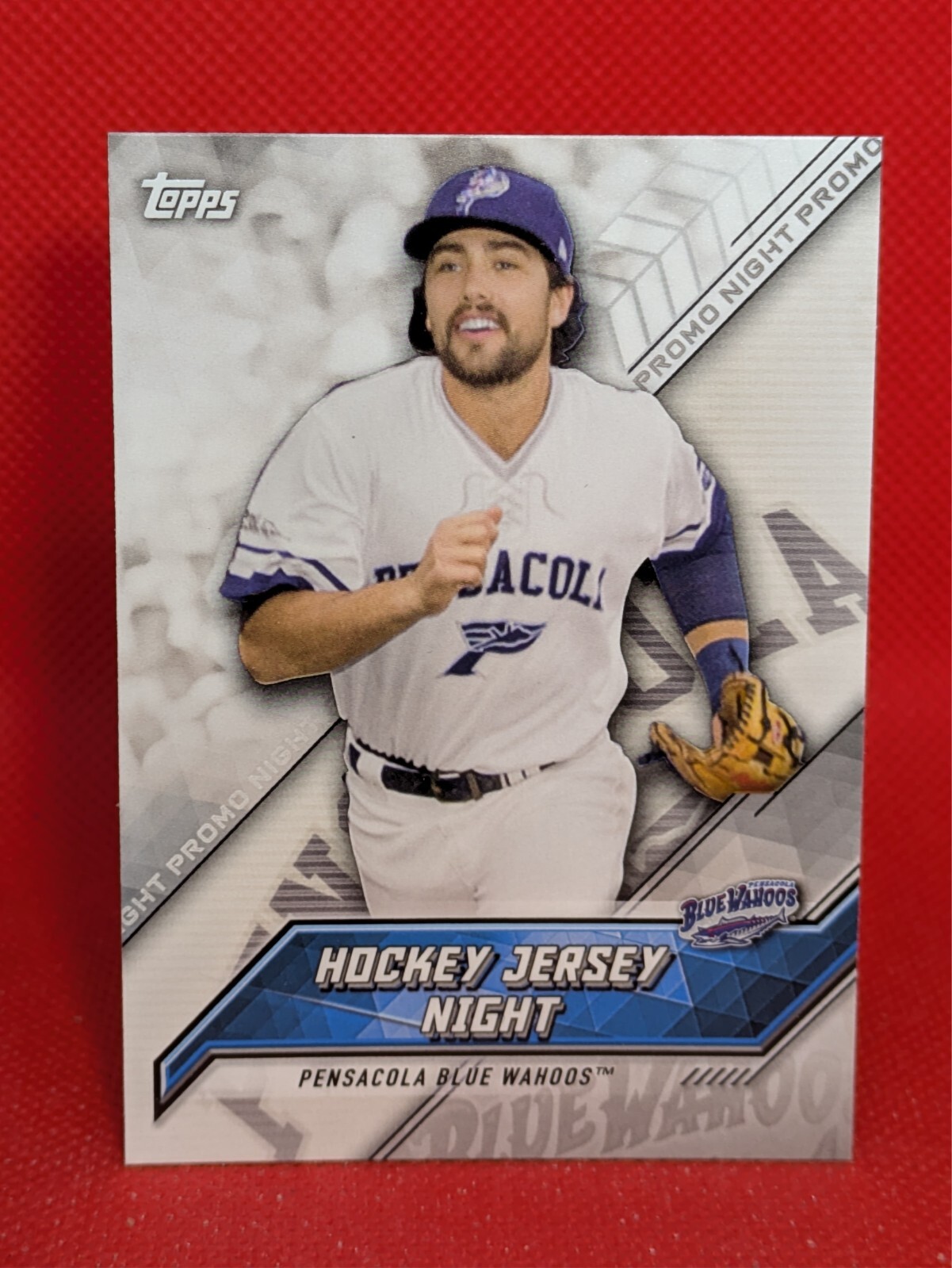 2017 Topps Pro Debut PN-HJN Hockey Jersey Promo Uniforms Pensacola Blue ...