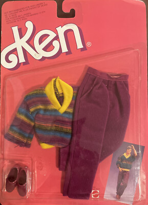 VTG Ken Doll Clothes Sweater Soft Fashions 4502 Wine Corduroy Pants ...