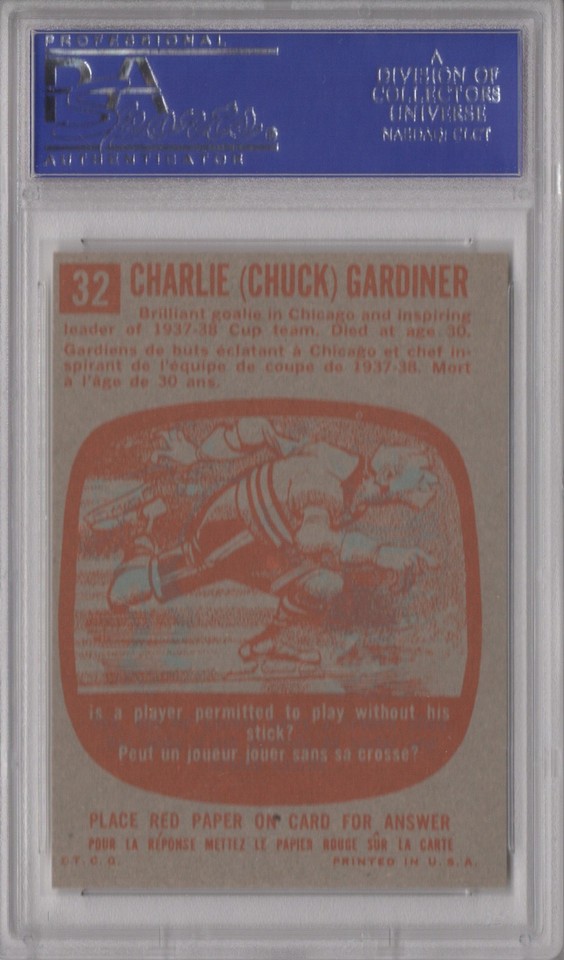 Chuck Gardiner 1960 Topps PSA 8 NM-MT Graded Card All Time Greats HOF ...