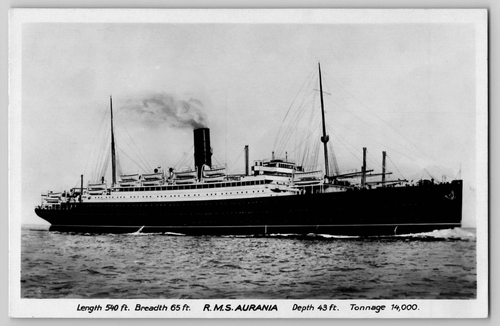 RMS AURANIA Cunard Ocean Liner Steamship RPPC Real Photo Postcard ...