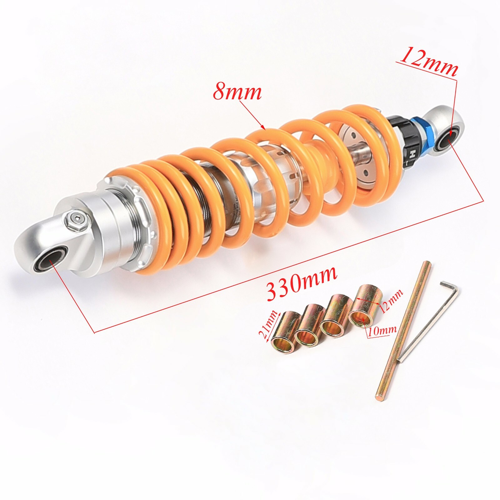 2pcs 330mm 13" inch Rear Back Motorcycle Shock Absorber Suspension Dirt ...