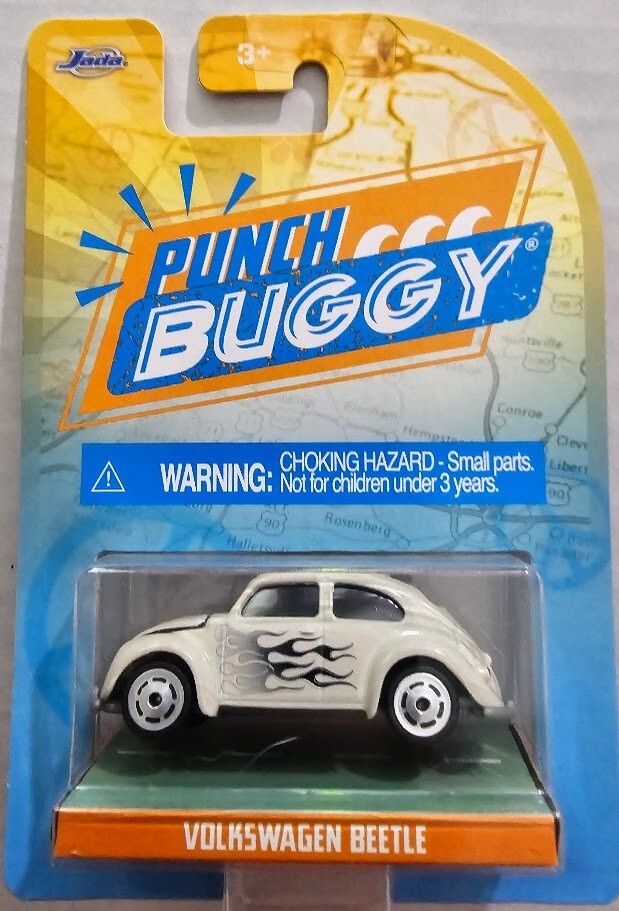 Jada Punch Buggy VW Beetle White with Flames 1/64 Diecast VOLKSWAGEN ...