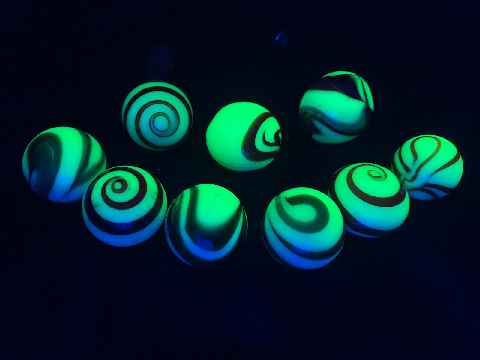 Uranium Glass Akro Agate/Houze Rat Rod Gear Shift Knob Collection Glow ...