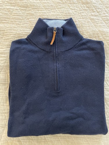 J CREW Cotton half-zip sweater in Navy Size S $98 NWD Style BF091 | eBay
