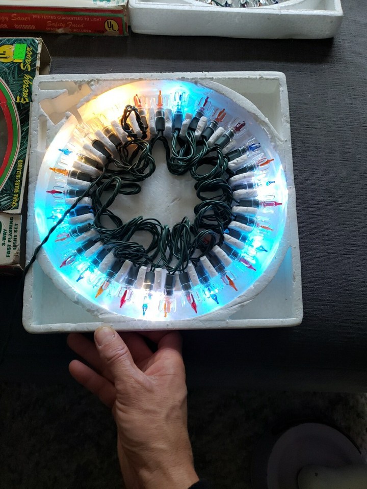 3 Sets Of 30 Vintage Christmas Lights - 3 Way Fast Flashing Indoor ...