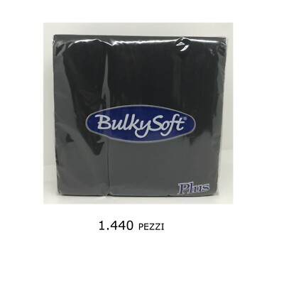 1440 pz BULKY SOFT TOVAGLIOLI PLUS MICROCOLLATI TABLE TOP NERI 38x38 cm ...