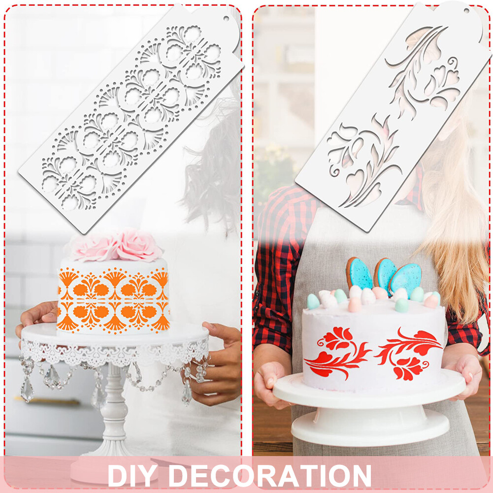 16pcs Side Fondant Baking Template Cake Stencil Portable Cupcake DIY ...