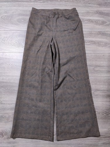 Joan Rivers Pants Adult Small Brown Plaid Pull On Wide Leg Bottoms ...