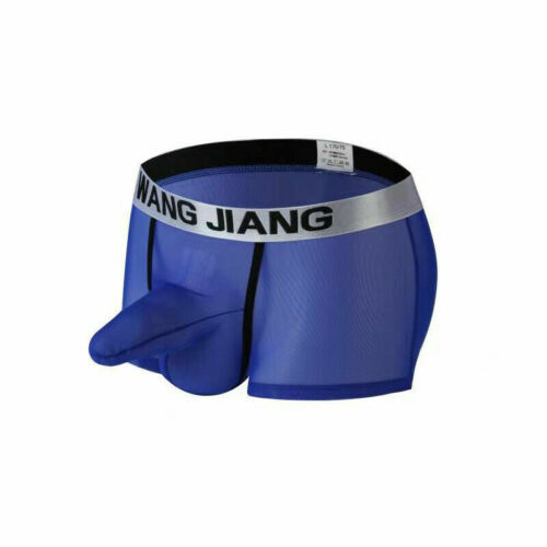 Mens Sexy Mesh Elephant Nose Pouch Boxer Briefs Underwear Bikini-Trunks ...