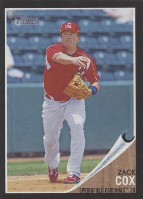 2011 Topps Heritage Minor League Edition - Zack Cox #8 Black Border /62 ...