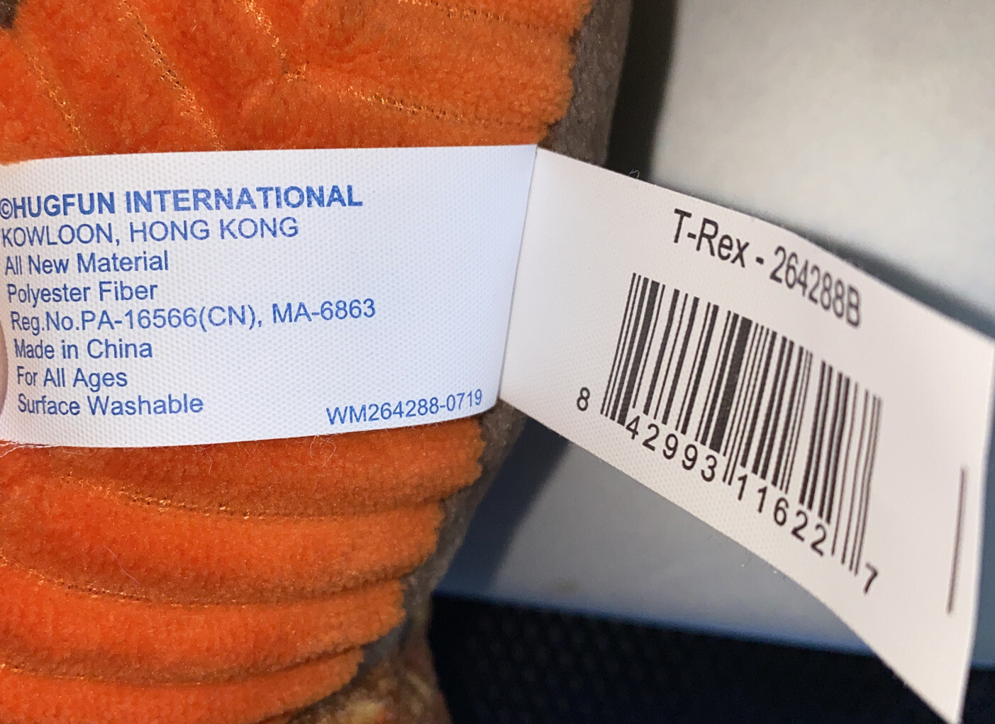 Stuffed+Animal+Hugfun+T-rex+15+in+Orange+Plush+Tyrannosaurus+Rex ...