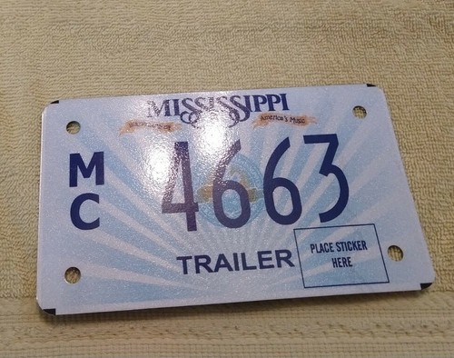 2015 Mississippi Trailer License Plate (4663) | eBay