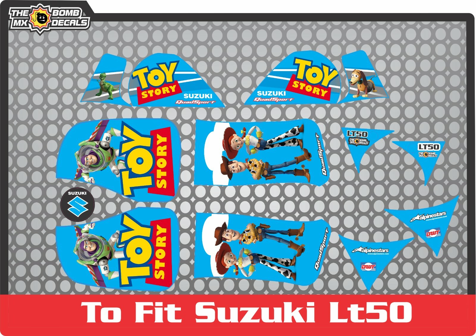 suzuki lt50 quad graphics stickers decals lt 50 laminated blue | eBay UK