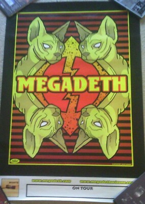 MEGADETH "RISK - 4 CATS" U.S. PROMO CONCERT TOUR POSTER - Gregg Gordon ...
