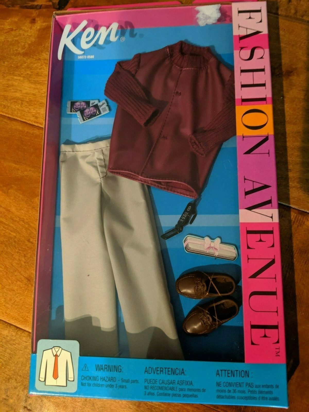 Barbie Ken Accessories -Fashion Avenue 25752 -maroon coat /tan pants ...