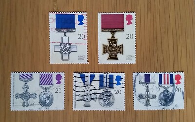 Complete GB used stamp set: 1990 Medals Gallantry Awards | eBay