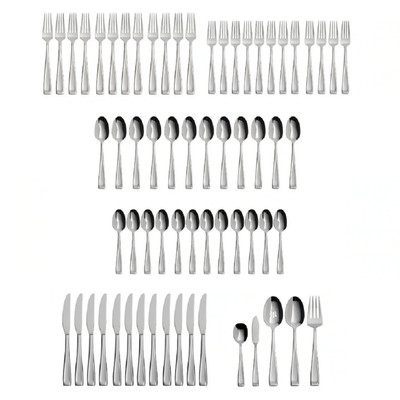 Oneida SATIN MODA 18/10 Stainless 65pc. Flatware Set (Service for ...