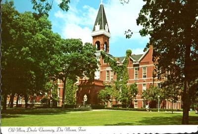Old Main Building Drake University Iowa Vintage Deckle Edge Postcard ...