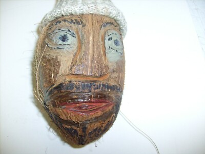 Vintage Carved Coconut Head Folk Art - Island Beatnik Bar Tiki odd ...