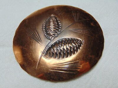 vintage Stuart Nye signed copper brooch w/ pine cones | eBay