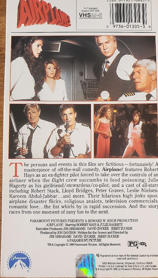 Airplane (VHS, 1980) 97360130539 | eBay