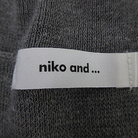 Niko And.. Knit Vest V-Neck Pullover Side Slit Thin Plain L Gray Tops ...