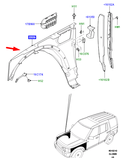 LAND ROVER DISCOVERY L319 Front Left Fender LR056240 New Genuine | eBay